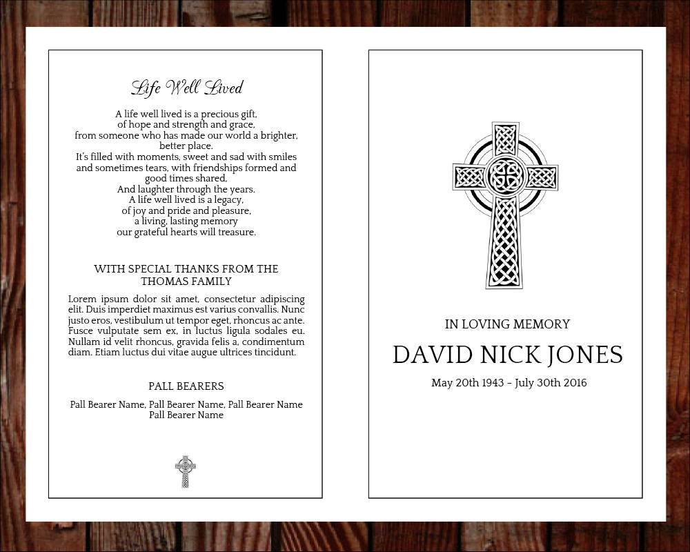 Catholic Funeral Program