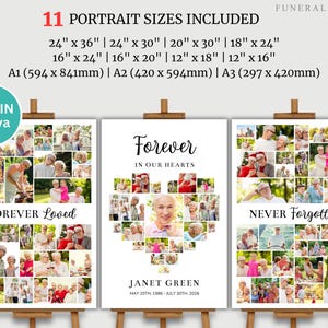 Custom Funeral Memory Boards, Memorial Photos, Funeral Poster Set ...