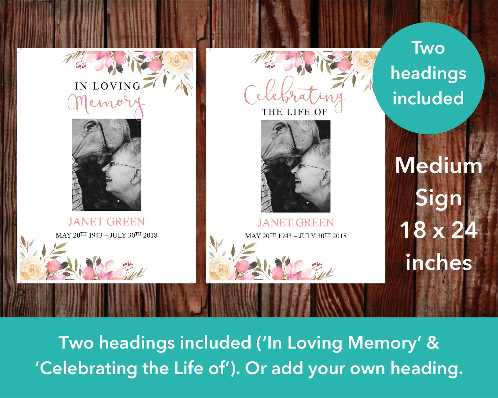 Celebration of Life Poster | Watercolor Funeral Welcome Sign ...