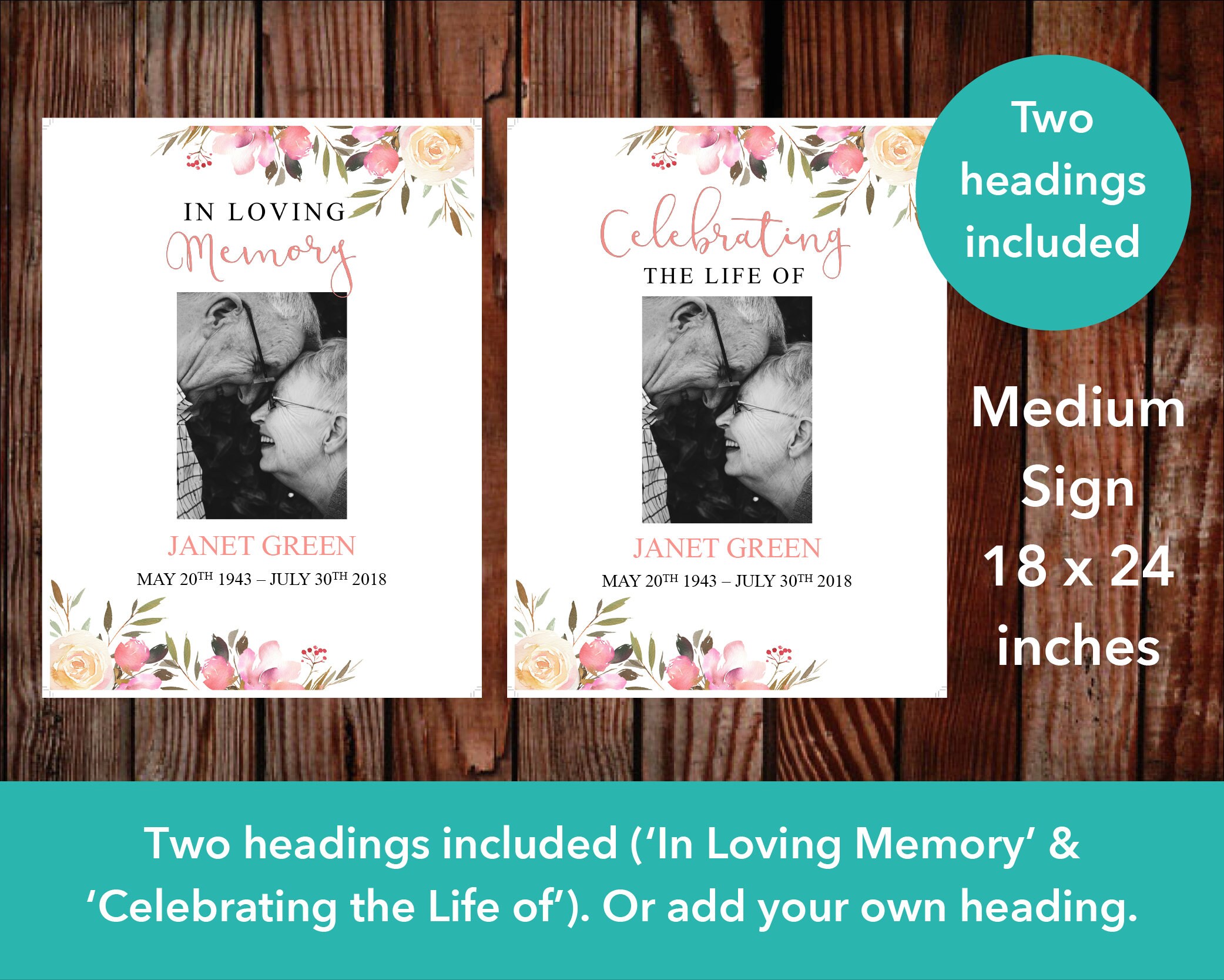 Celebration of Life Poster | Watercolor Funeral Welcome Sign ...