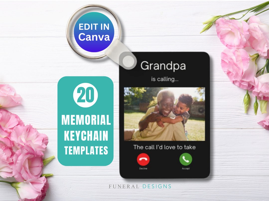 Memorial Keychain Gift, Memorial Canva Template, the Call I Wish I ...