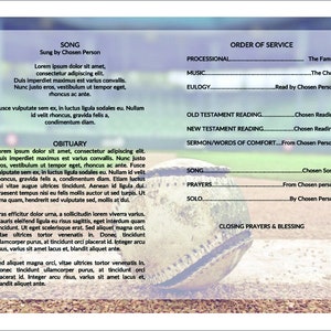 Baseball Funeral Program Template | Baseball Celebration of Life Program | Baseball Memorial ...