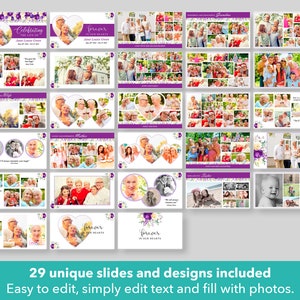 Premium Funeral Powerpoint Template With Purple Flowers | Funeral ...