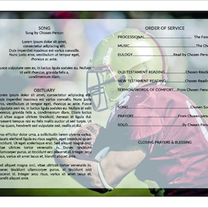 Football Funeral Program Template | NFL Memorial Program | Celebration ...