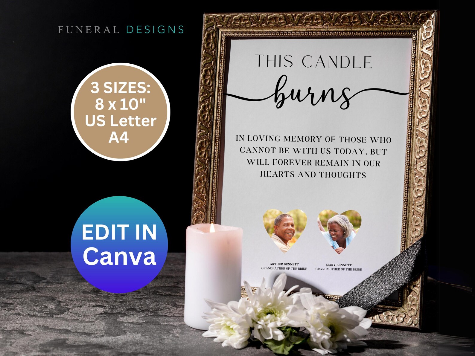 This Candle Burns Sign for Minimalist Wedding, Wedding Memory Sign ...
