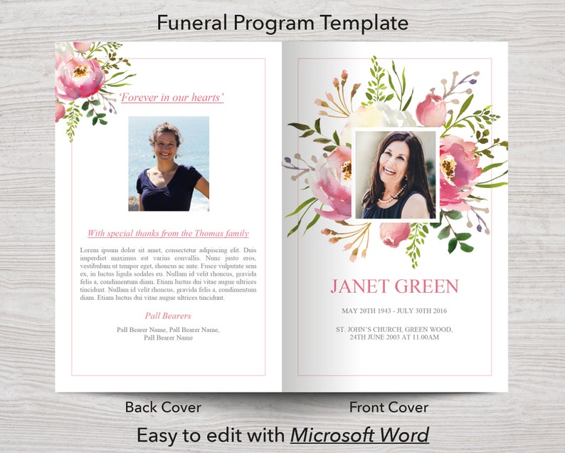 Funeral Template Bundle - Funeral Program Template, Funeral Welcome ...