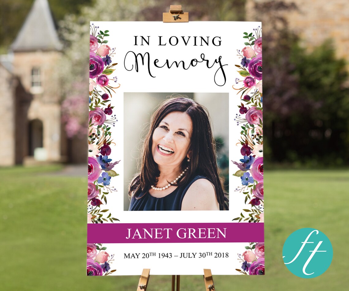 Funeral Poster Celebration of Life Poster Funeral Sign | Etsy