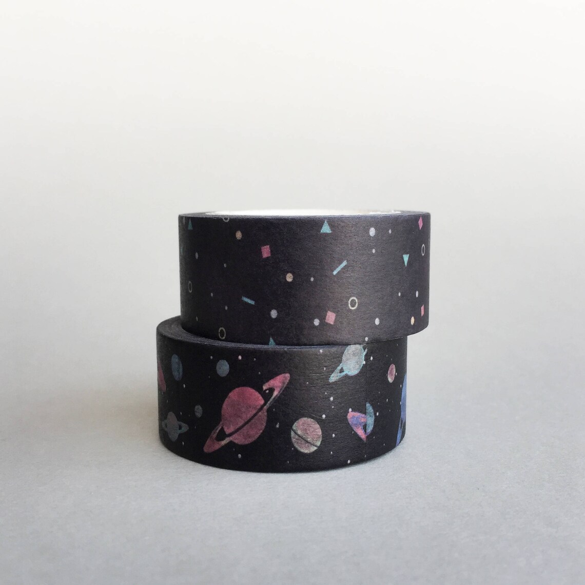 Planet & Preppy Shapes Bundle / Planet Washi Tape / Black Tape | Etsy