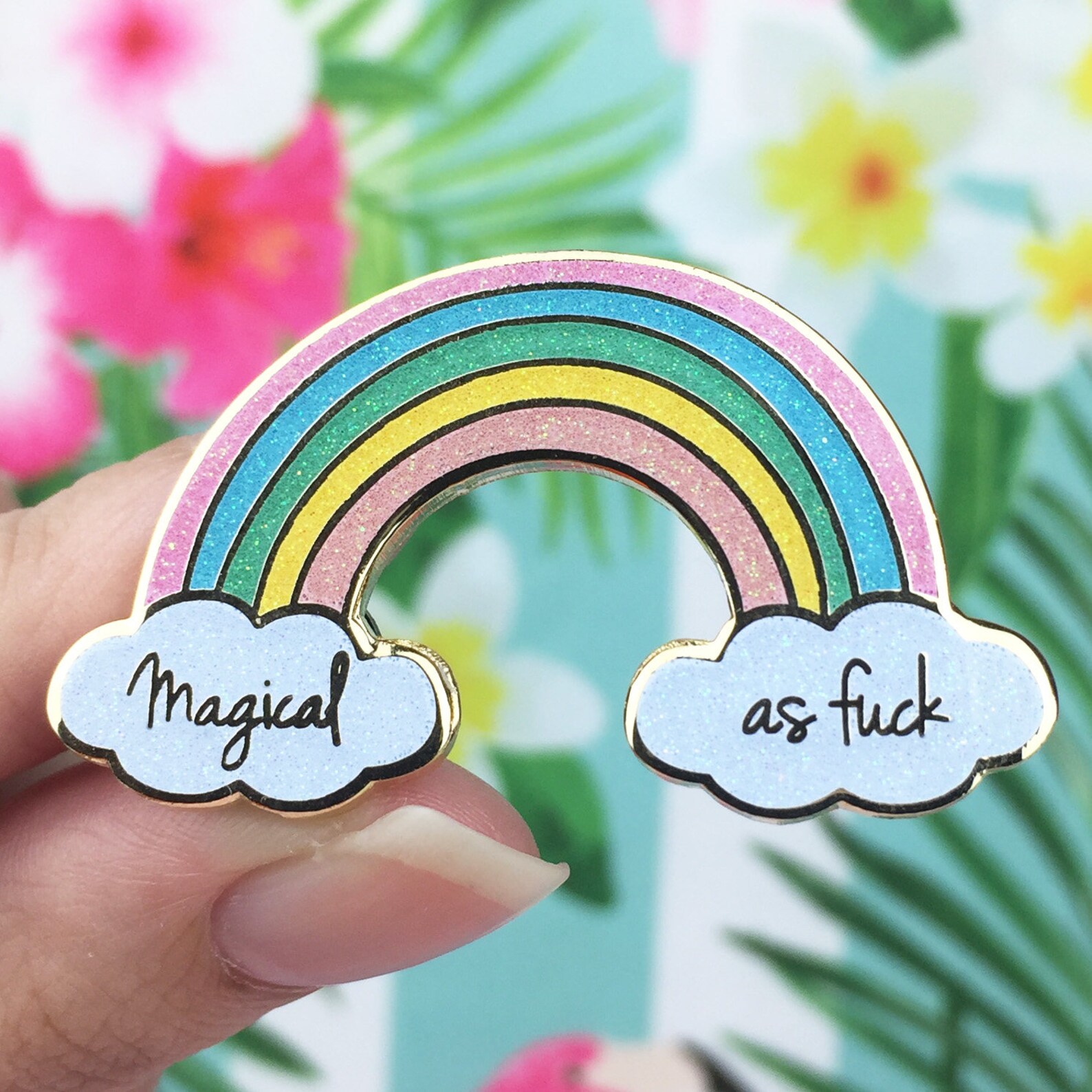 Magical Af Gold Glitter Pin Cute Enamel Pin For Jackets And Etsy