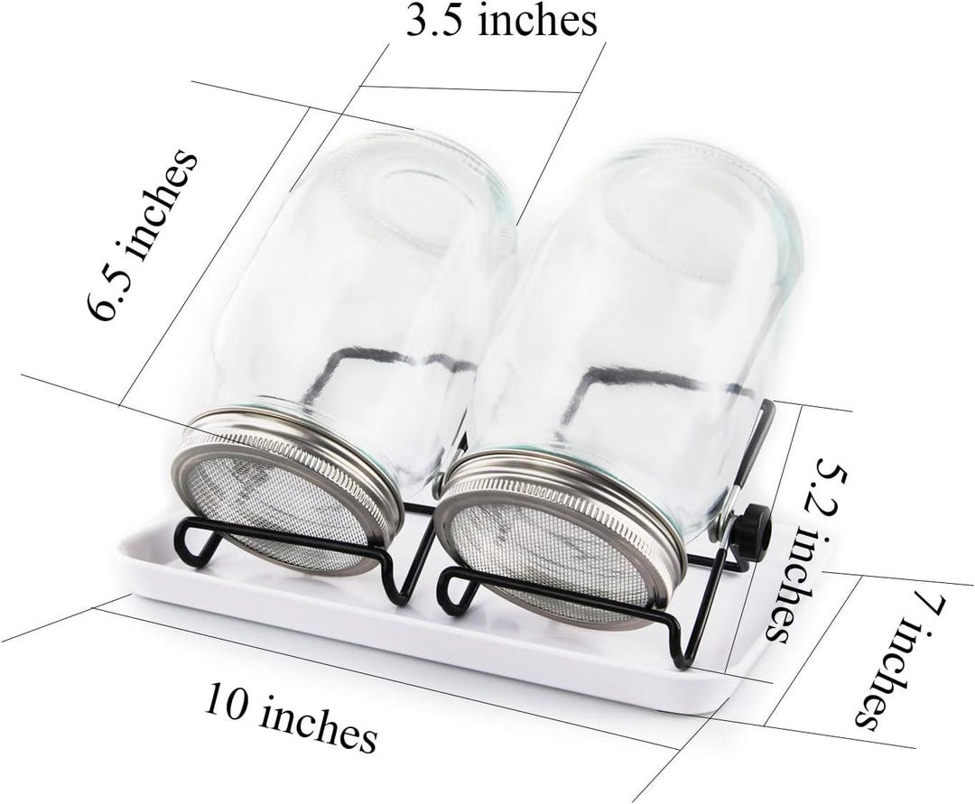 Sprouting Jar Kit – Sprouts Growing Kit With 32oz Glass Sprouting Jars ...