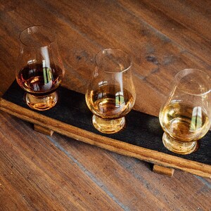 Whiskey Flight Tray With Tasting Glasses Handmade From Reclaimed ...