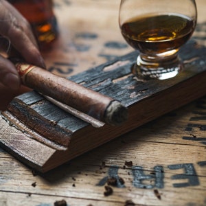 Rustic Cigar Holder and Whiskey Coaster Handmade From | Etsy
