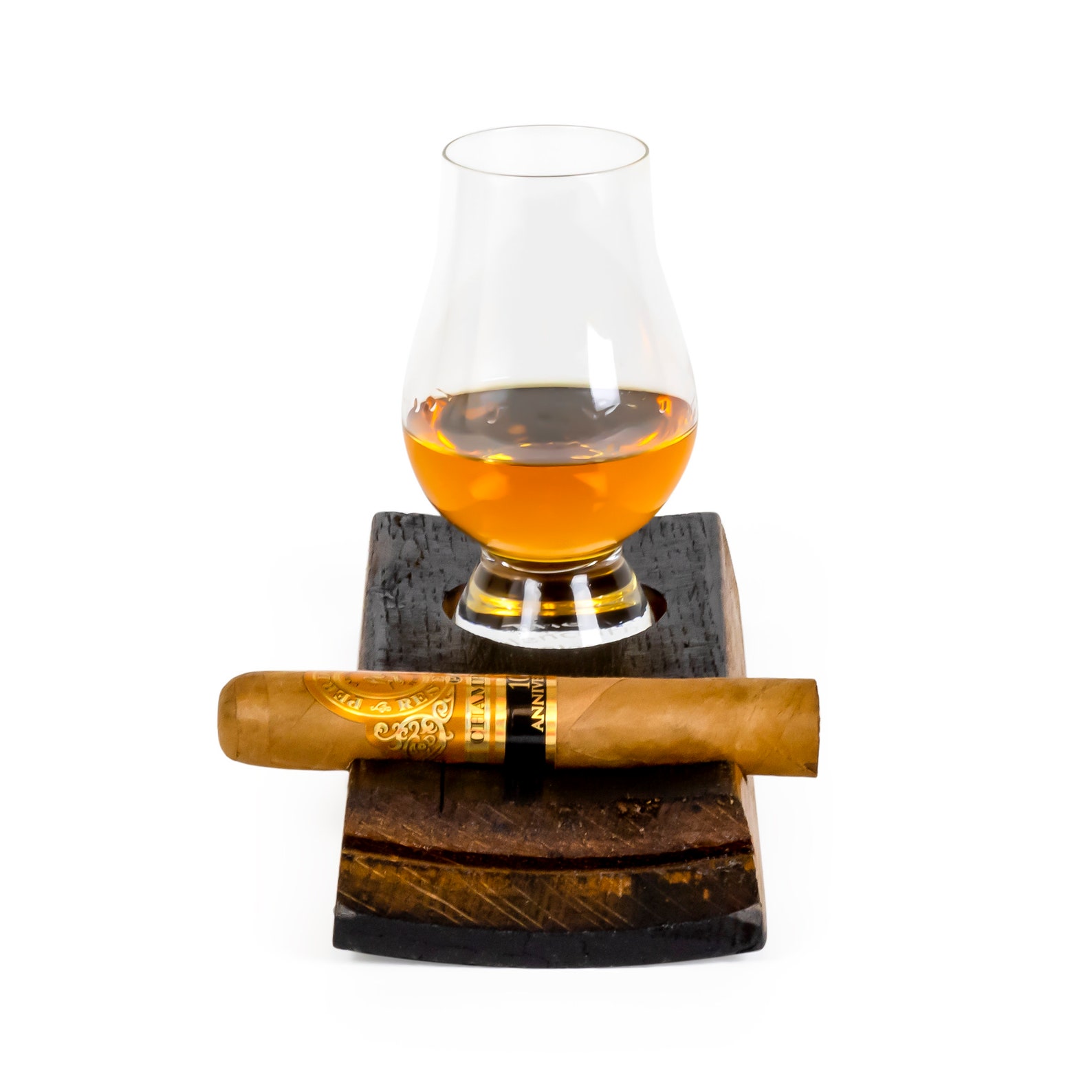 Rustic Cigar Holder and Whiskey Coaster Handmade From | Etsy