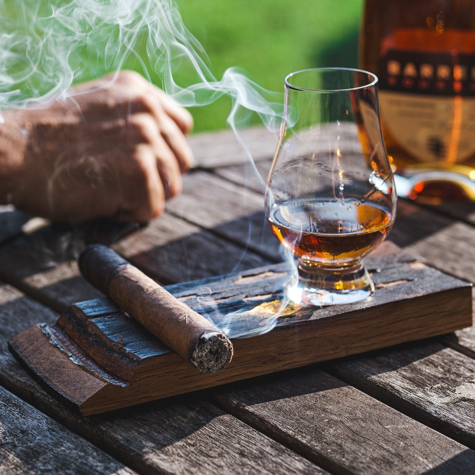 Rustic Cigar Holder and Whiskey Coaster Handmade From | Etsy