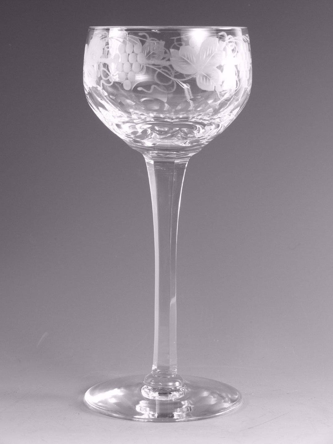 STUART Crystal - AUDLEY (fruiting Vine) Cut - Hock Wine Glass / Glasses ...