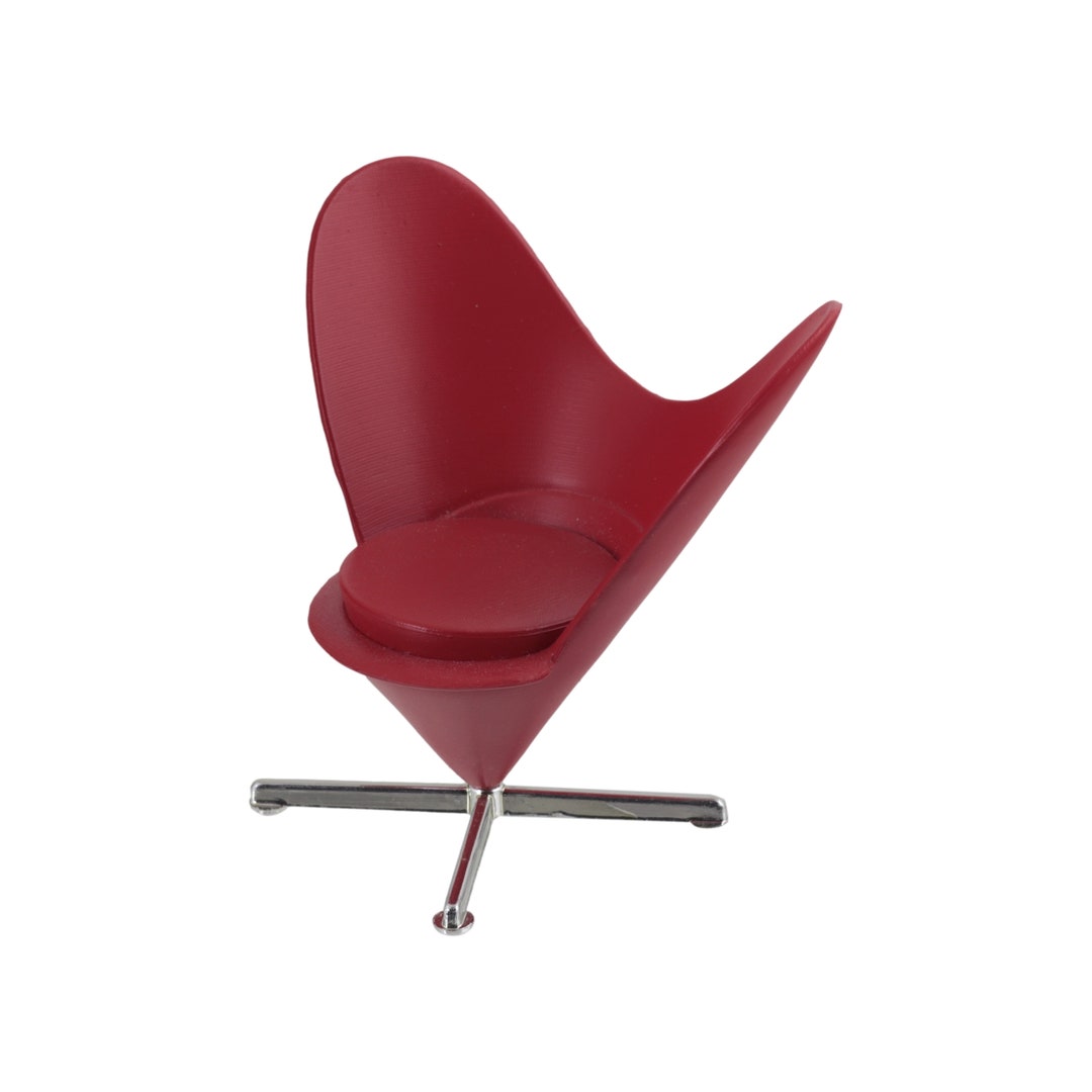 Reina Interior Design Miniature Chair 1:12 Verner Panton HEART CONE ...