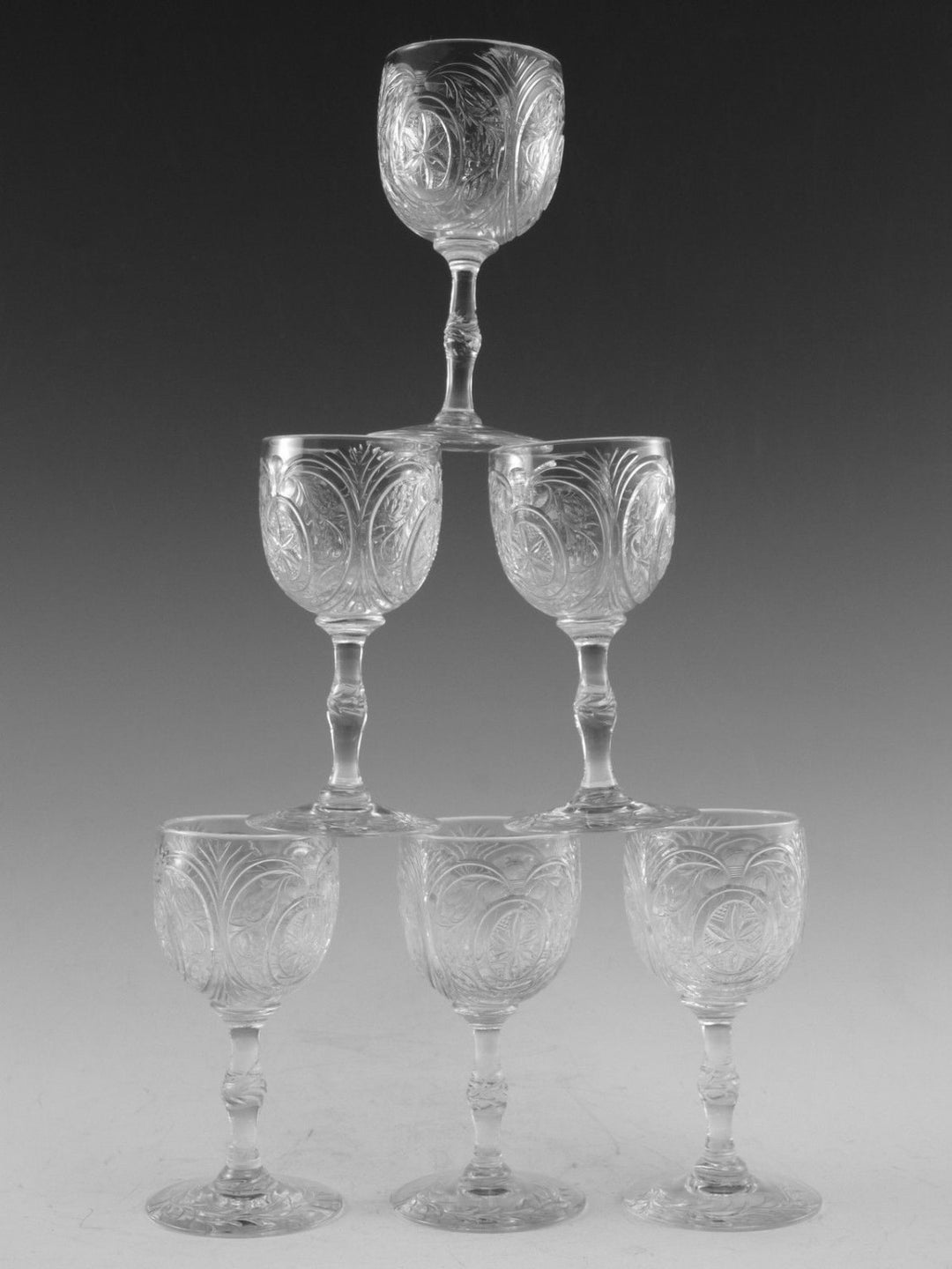 John WALSH WALSH Crystal - INTAGLIO Cut - Set of 6 Liqueur Glasses - 3 ...