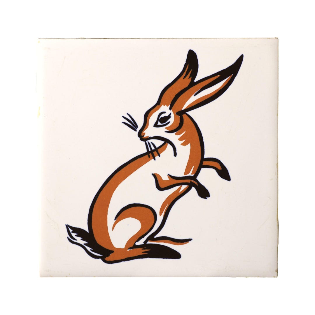 Carter & Company Tiles Poole Tile FAUNA Set by Sylvia Ball C1966 HARE ...