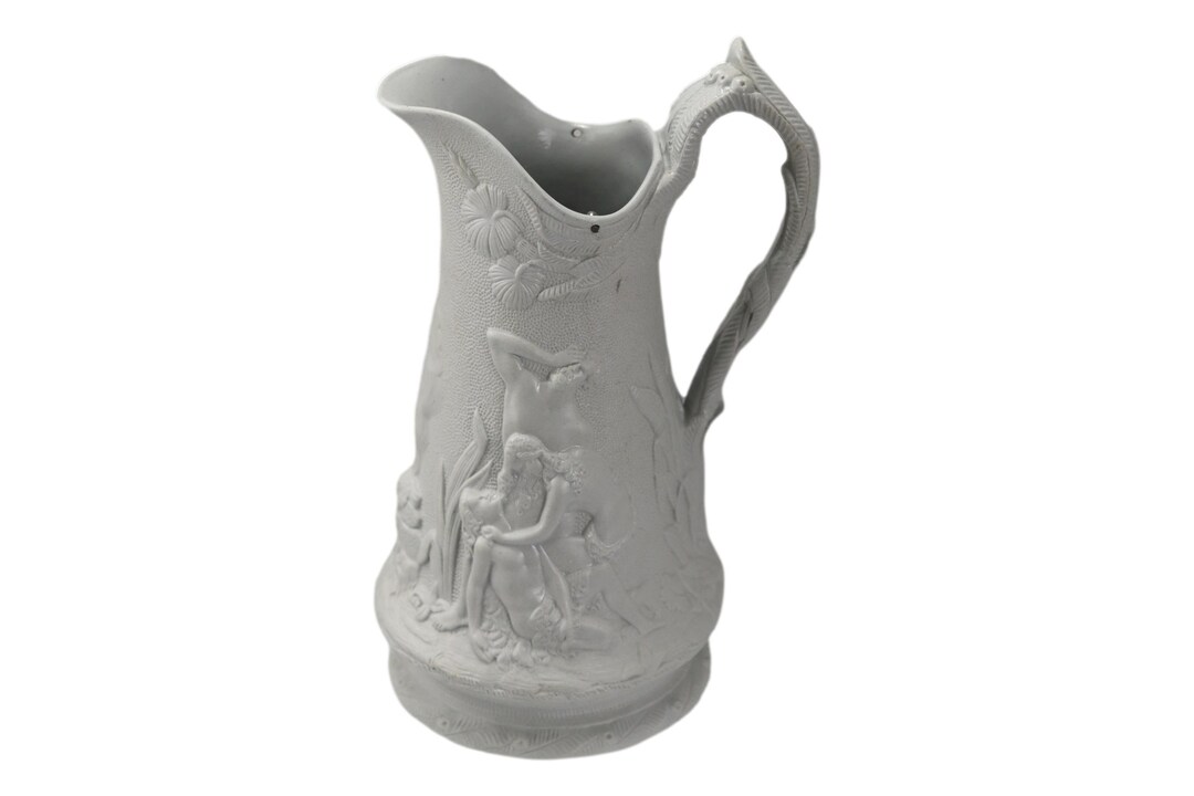 Antike Edward Walley - TOD von ABEL Relief geformt Krug 7 3/4" weiß ...