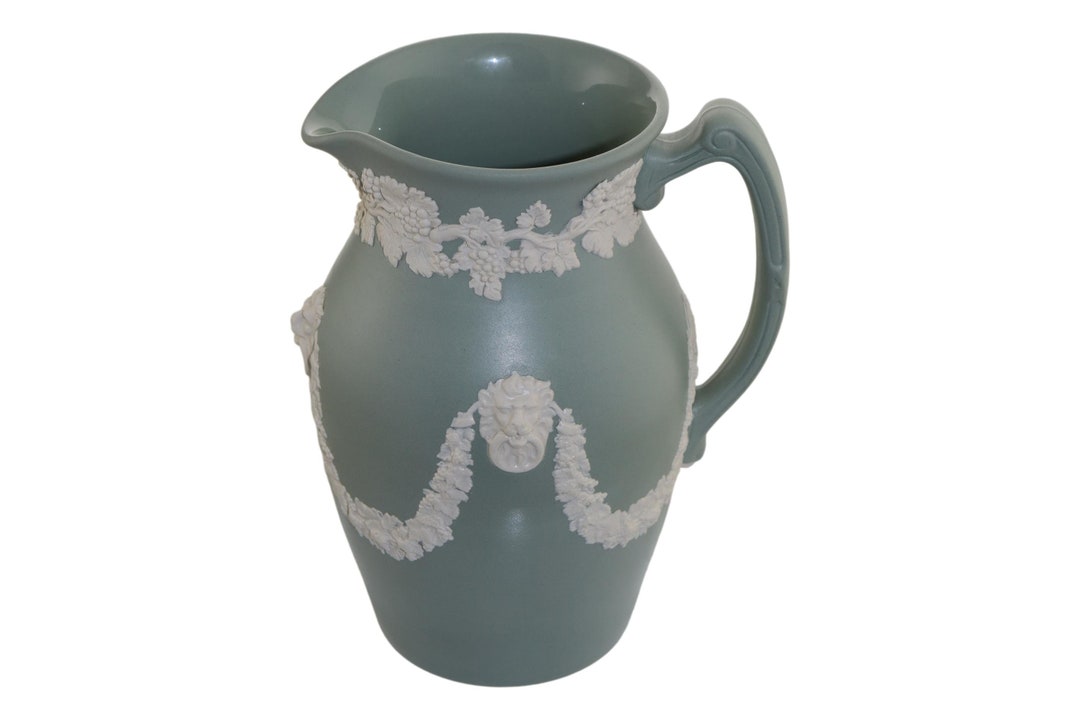 Antique Dudson Jasperware Jug GRAPEVINE & LION HEAD C1945 Green 8" - Etsy