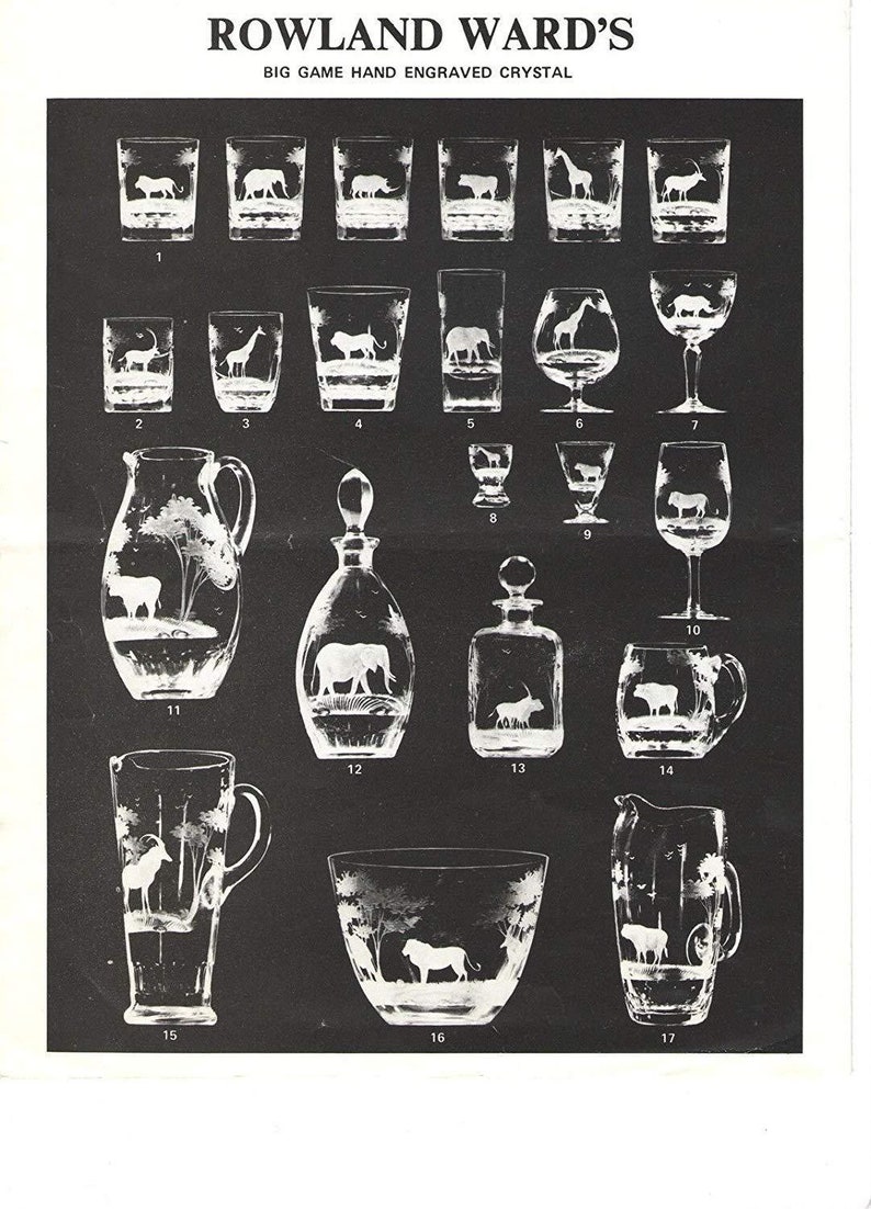 ROWLAND WARD Crystal - No.1 Wine Glass - Lion - Cut by Moser - Etsy