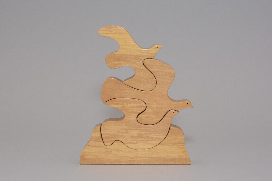 FLYING DOVES Birds Wood Jigsaw Puzzle USA Handmade 4 Pieces - Etsy