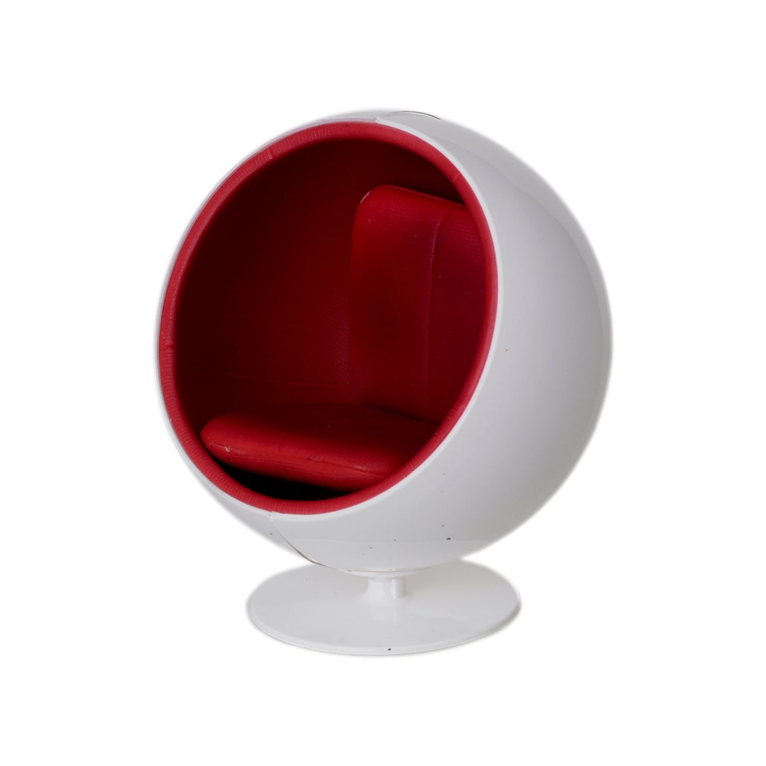 Reina Interior Design Miniature Chair 1:12 Eero Aarnio EGG GLOBE CHAIR ...