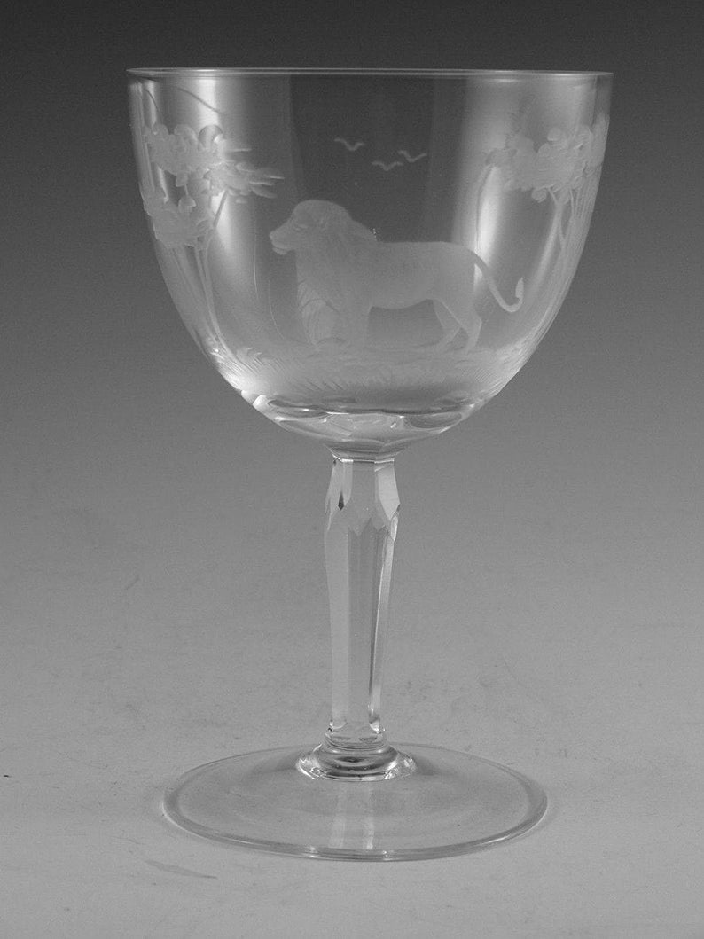 ROWLAND WARD Crystal - No.1 Wine Glass - Lion - Cut by Moser - Etsy