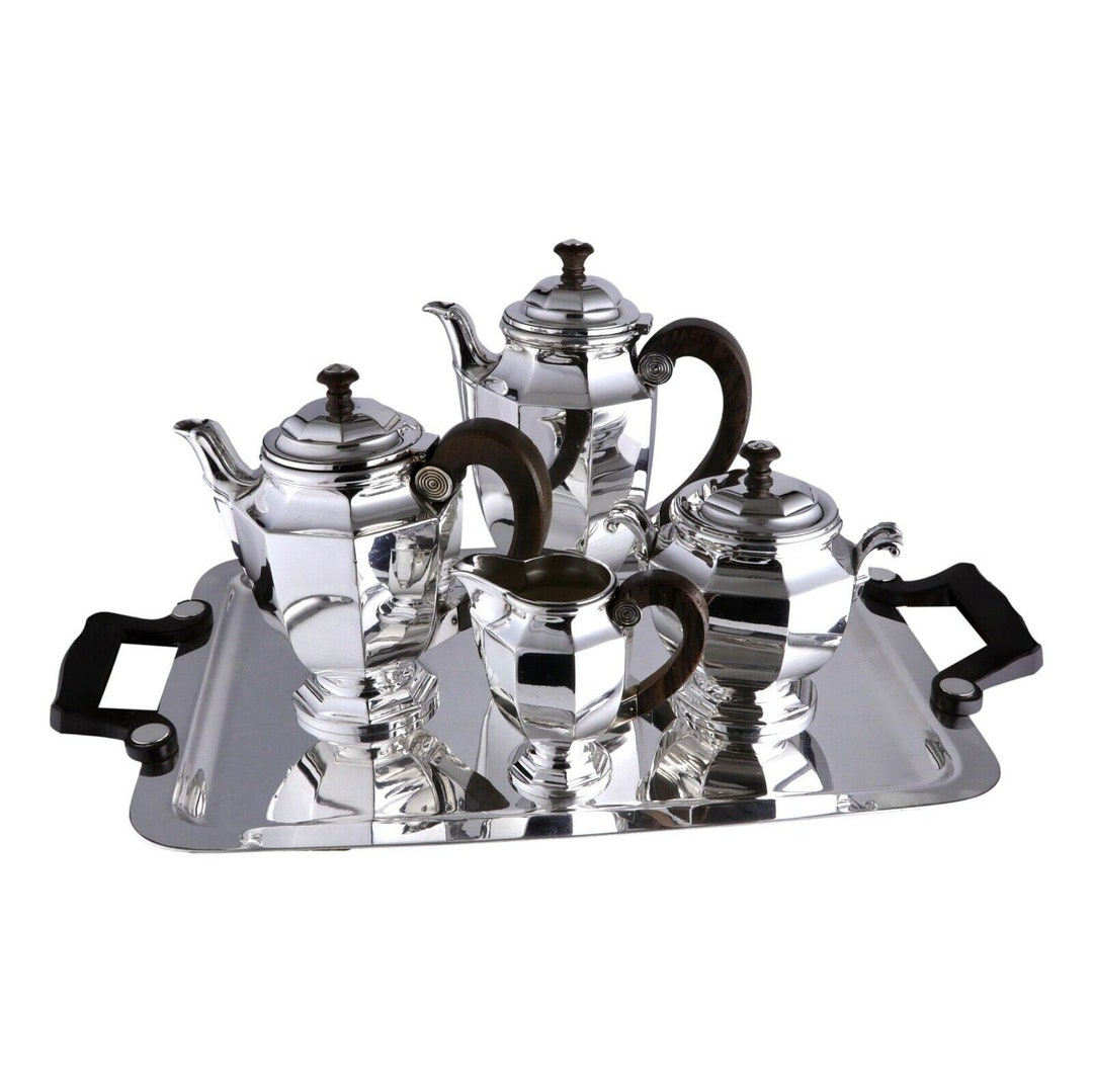 CHRISTOFLE Silver Plate MANSART Pattern 5 Piece Tea & Coffee Set - Etsy