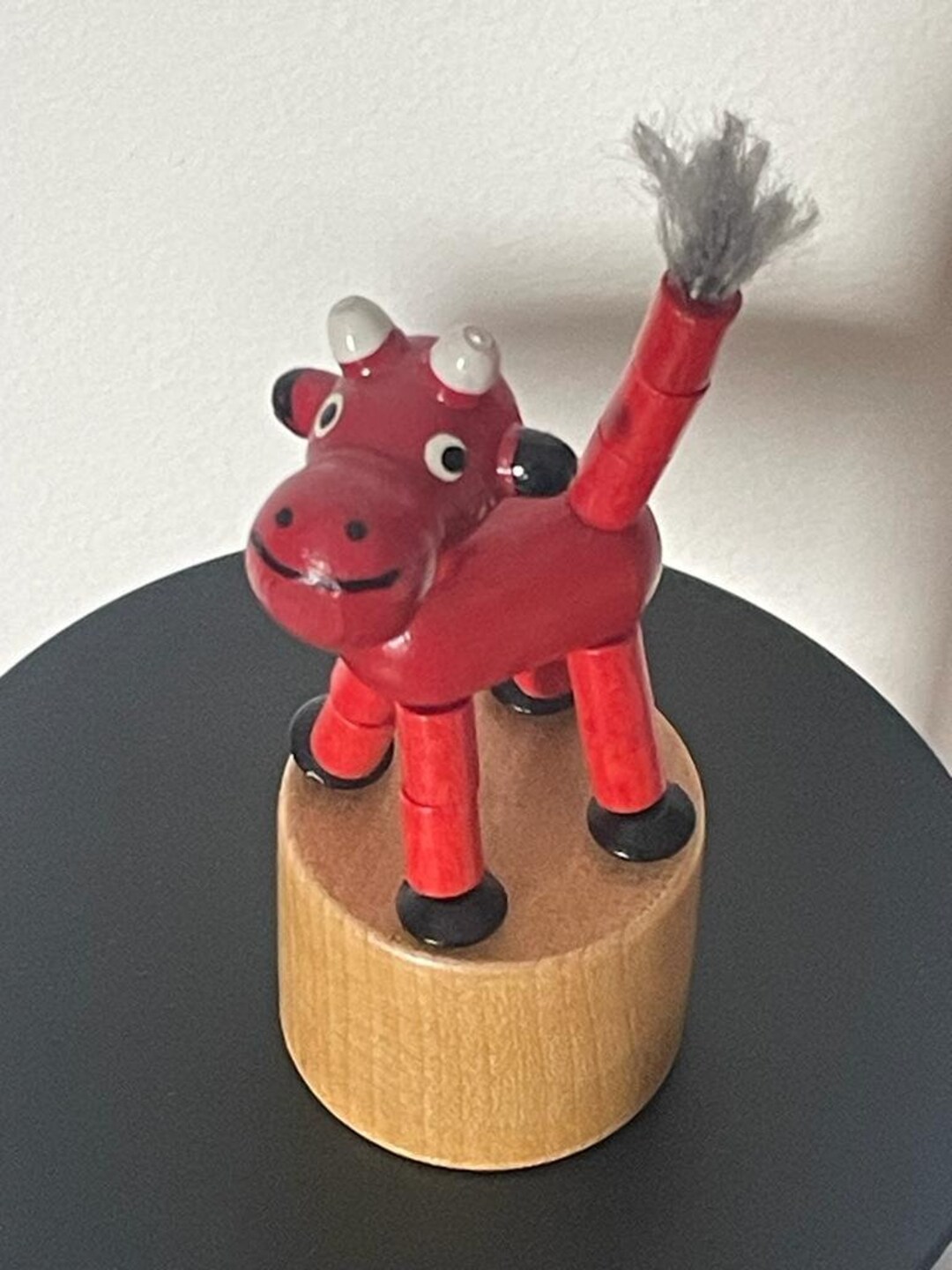 Vintage SEVI Italy CALF COW Push up Wood Puppet Moving Toy - Etsy