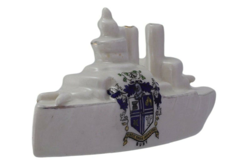 Carlton China Crested WW1 Model of Battleship BURY Crest - Etsy