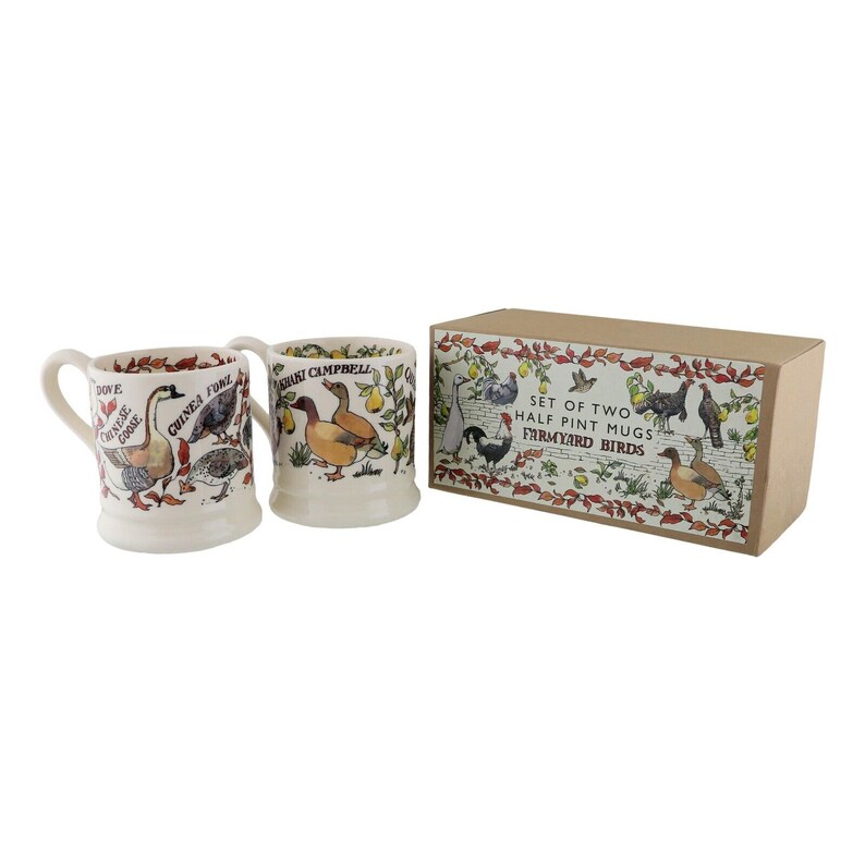 Emma BRIDGEWATER Pottery FARMYARD BIRDS Pair 1/2 Pint Mugs 1st - Etsy
