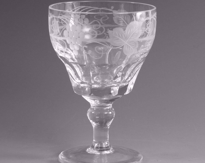 STUART Crystal - AUDLEY (fruiting Vine) Cut - Port Glass / Glasses - 3 ...