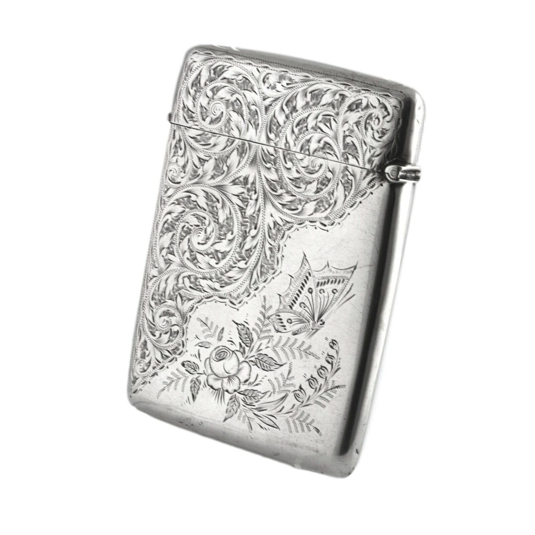 ANTIQUE - Sterling Silver - William Norris & Sons Aesthetic Card Case ...