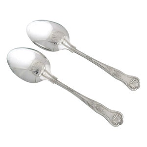 Birmingham Mint Silver Cutlery - Kings Pattern - Pair Serving Spoons ...