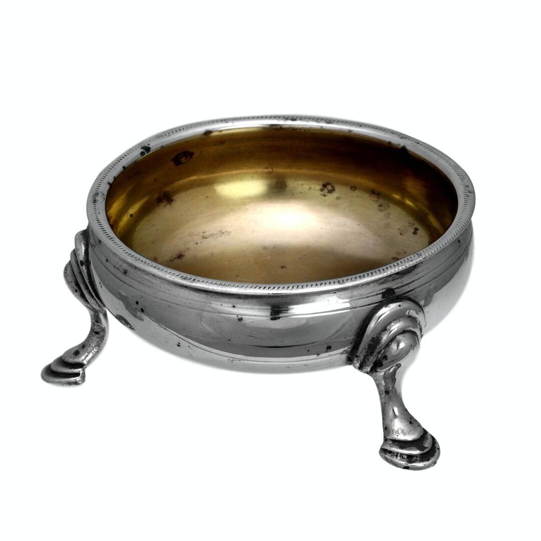 ANTIQUE - Sterling Silver Cauldron SALT Pot - H&M (untraced) - 1856 - Etsy