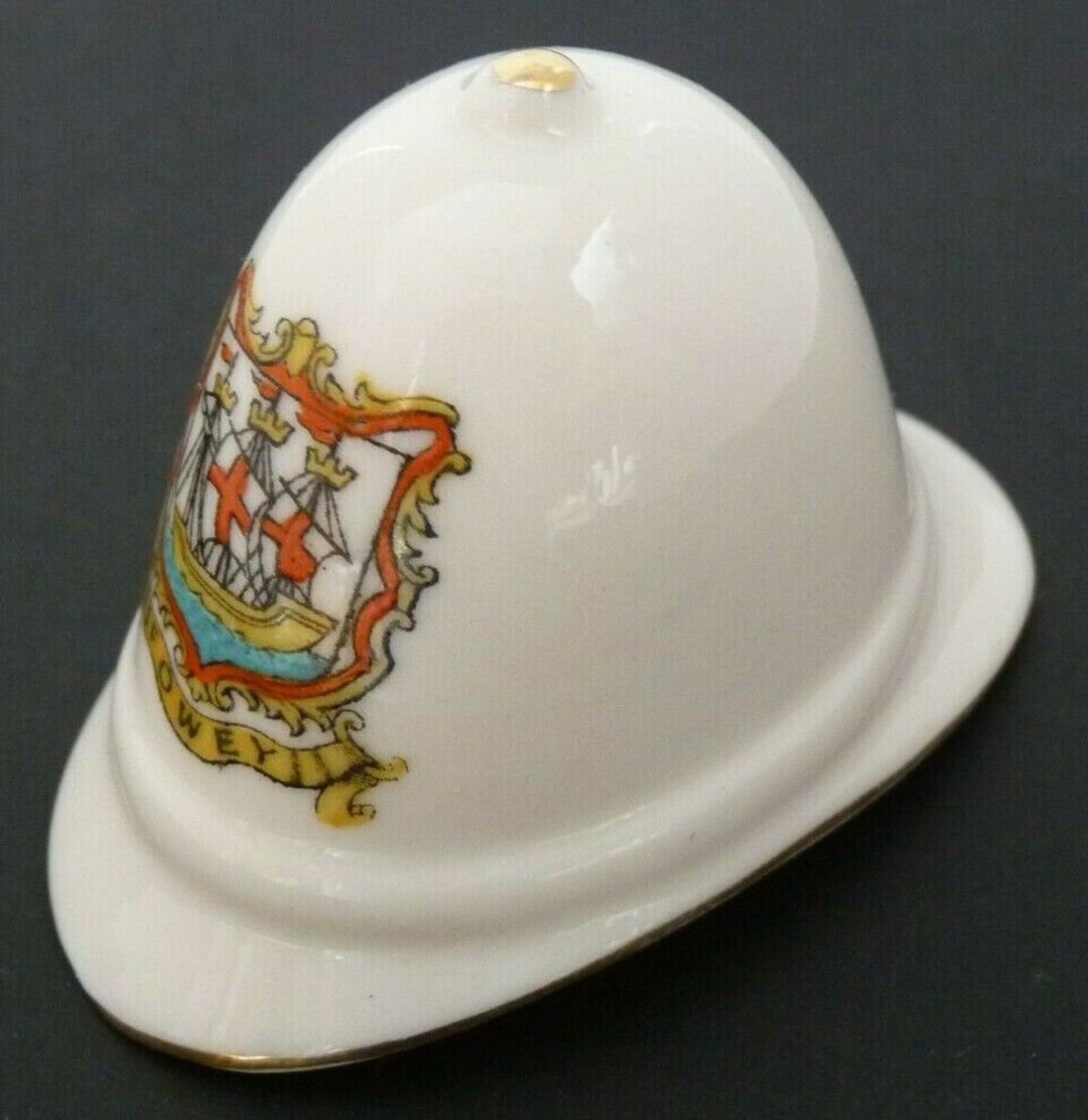 Arcadian China Crested WW1 Model of a Pith Helmet FOWEY Crest - Etsy