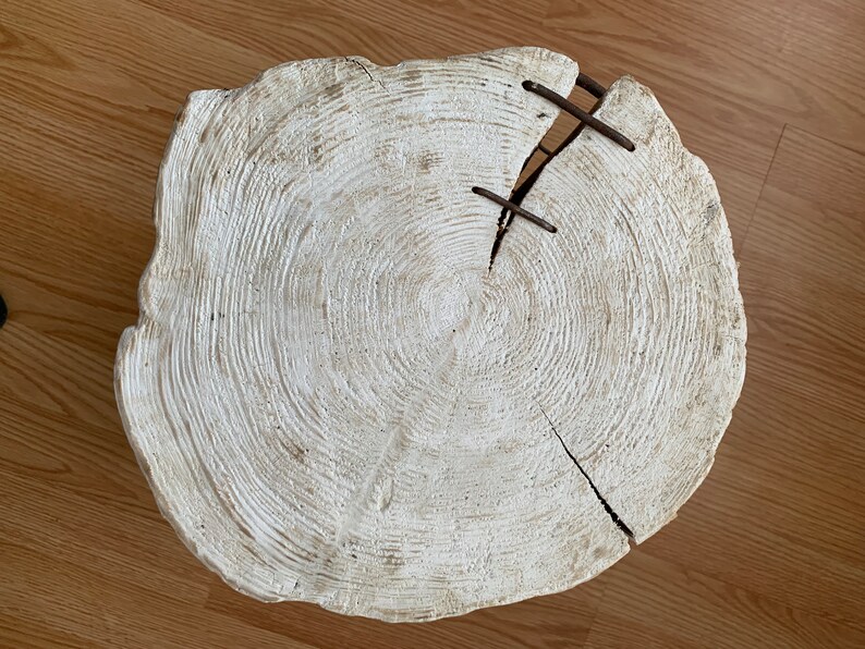 Painted White Stump Table Coffee Table Wood Wood Stool - Etsy