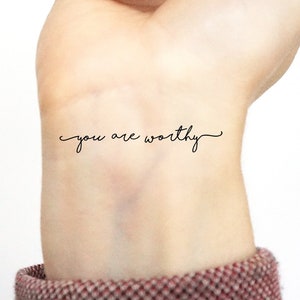 Temporary Tattoo Women, You Are Worthy (set of 3) - Etsy