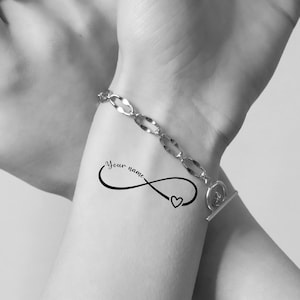 Custom Temporary Tattoo Women, Eternal Love (set of 3) - Etsy