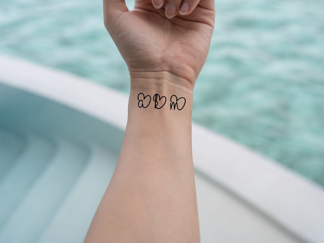 Custom Temporary Tattoo Women, Kids Initials (set of 3) - Etsy