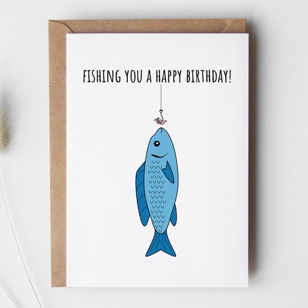 Fish Birthday Card - Etsy