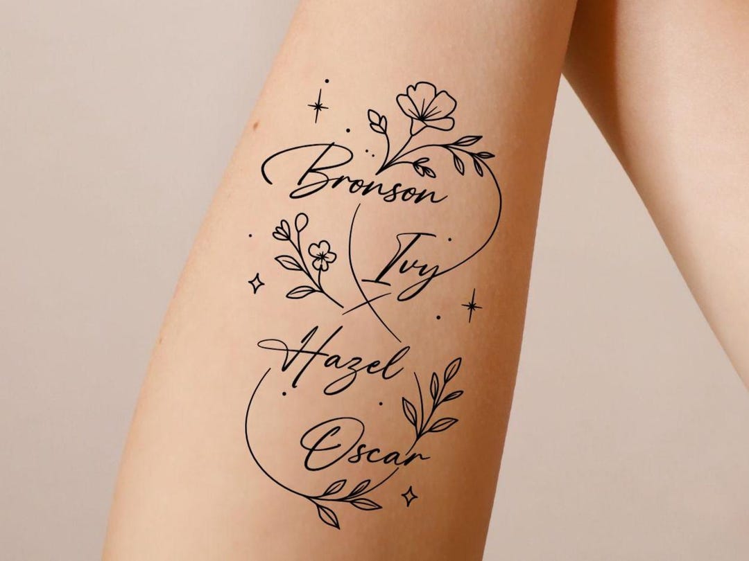 Custom Name Temporary Tattoo - Personalized Kids Names, Set of 3 - Etsy ...