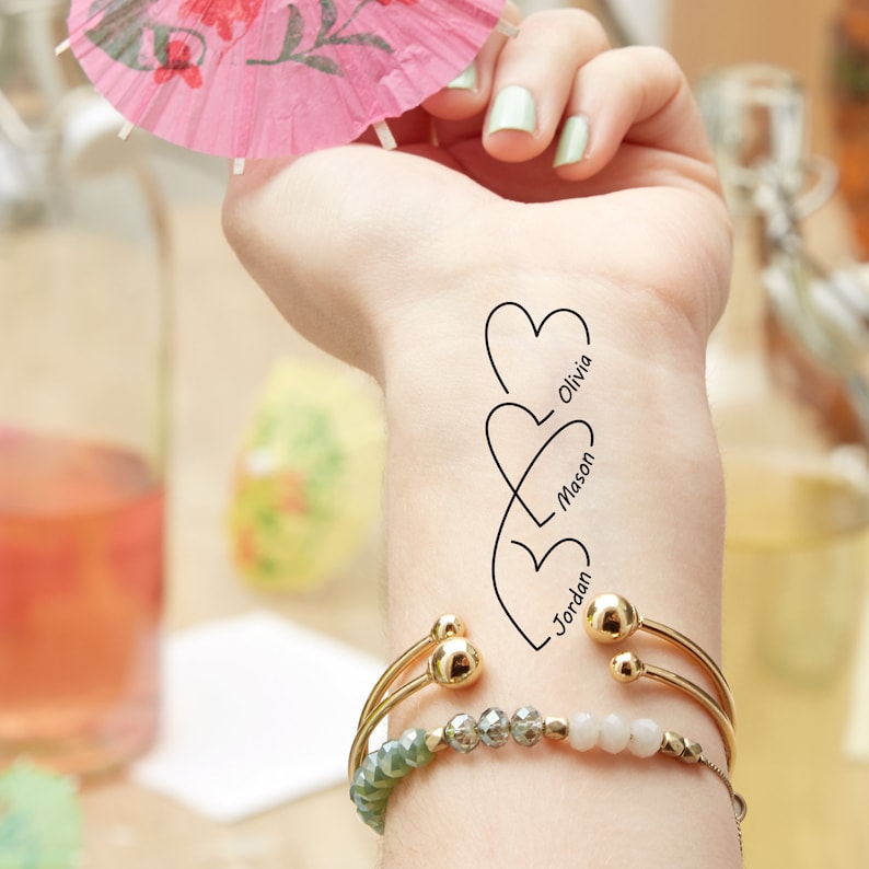 Custom Temporary Tattoo, Kids Names (set of 3) - Etsy