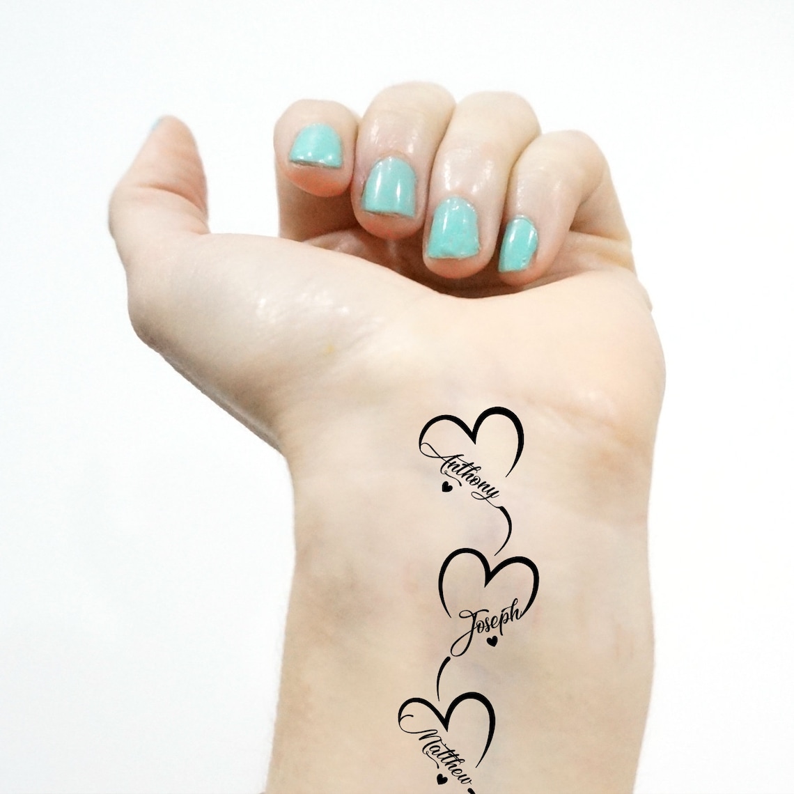 Custom Temporary Tattoo Hearts With Kids Names set of 3 - Etsy Canada