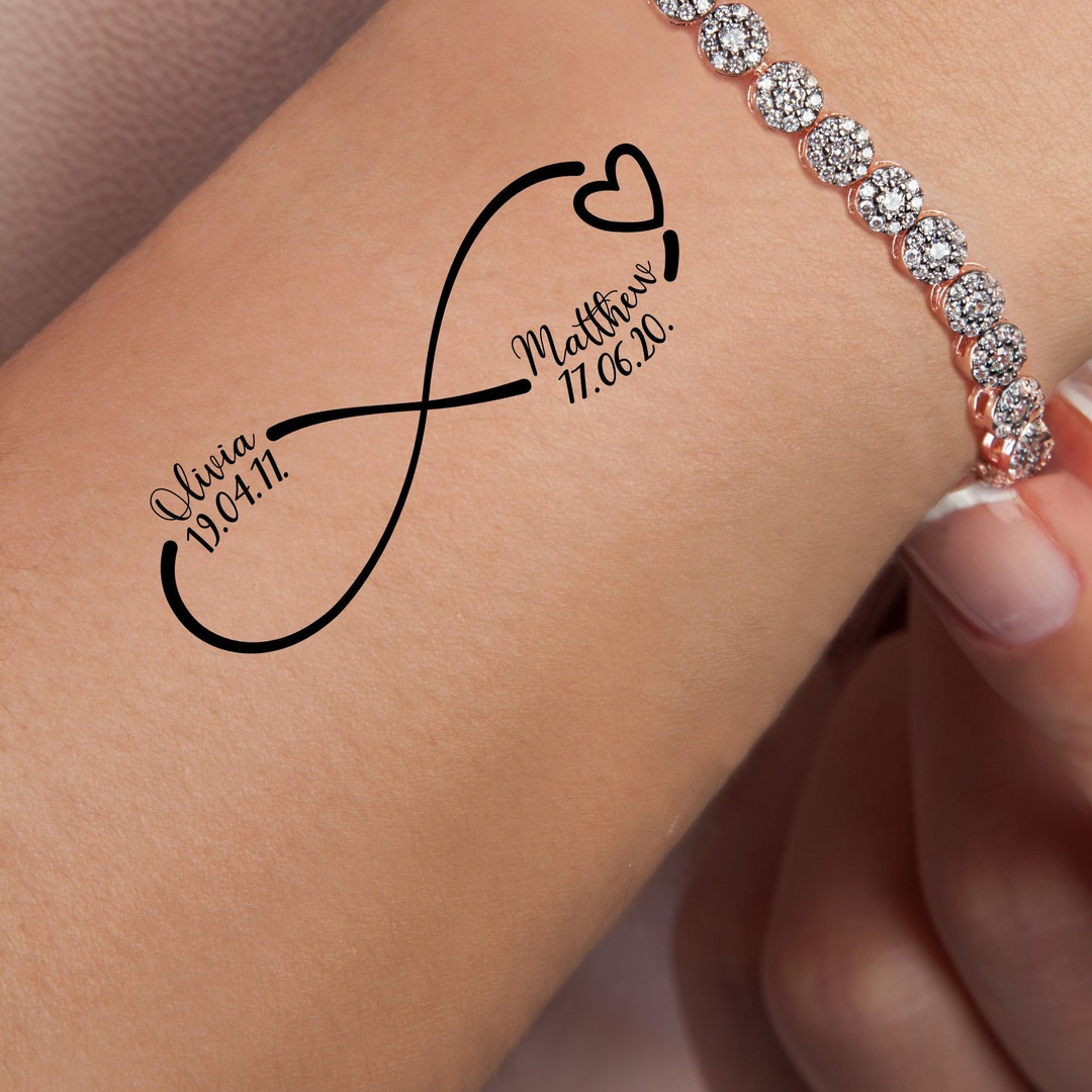Custom Temporary Tattoo, Kids Names and Birth Dates (set of 3) - Etsy