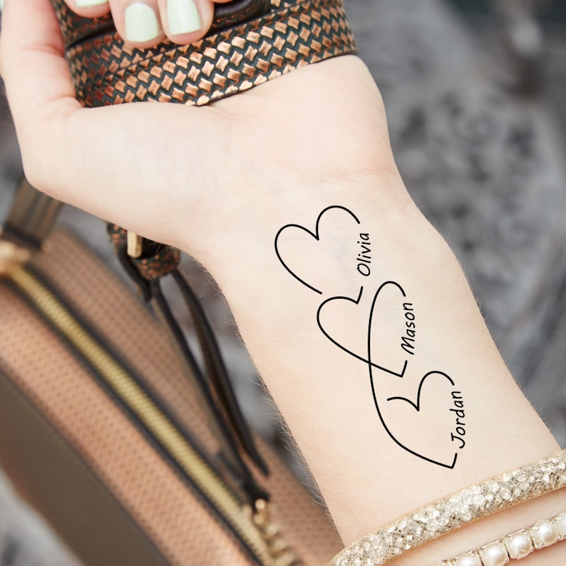 Custom Temporary Tattoo, Kids Names (set of 3) - Etsy