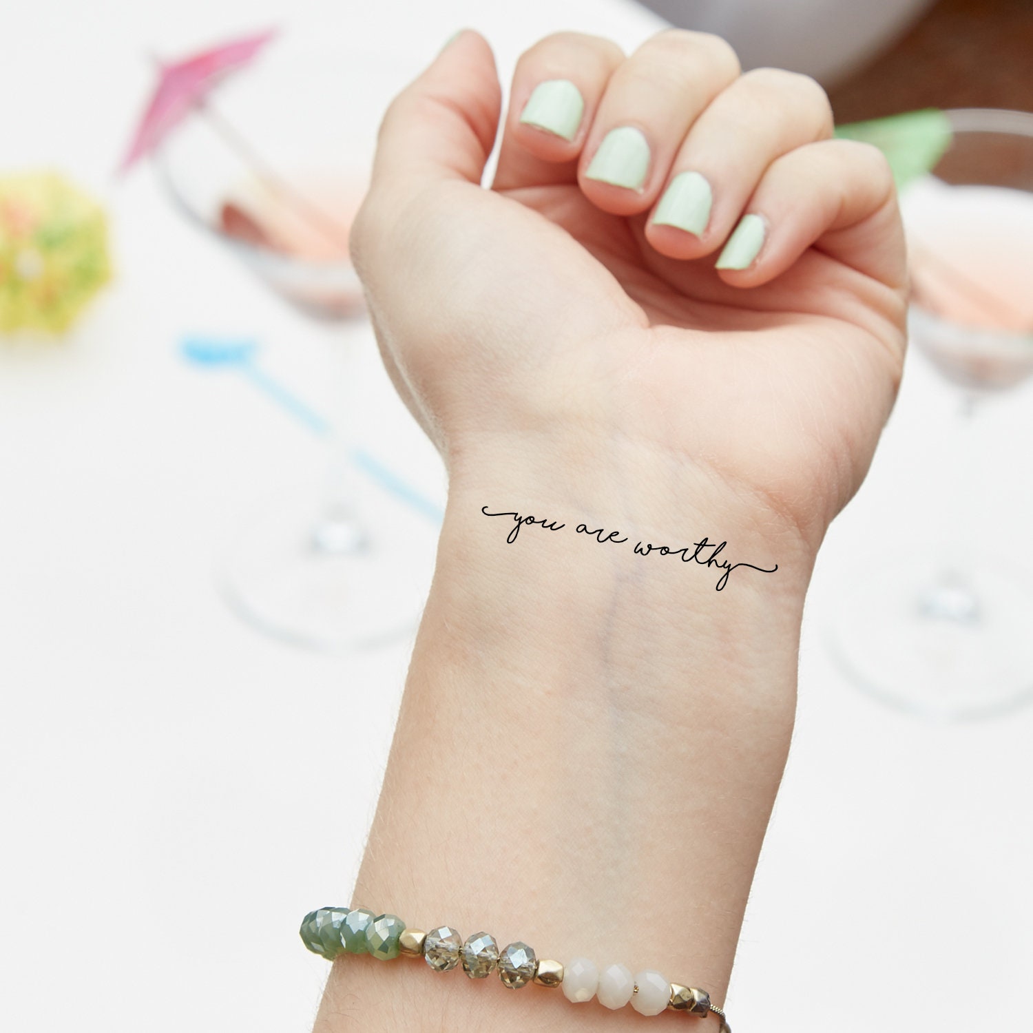Temporary Tattoo Women You Are Worthy set of 3 - Etsy