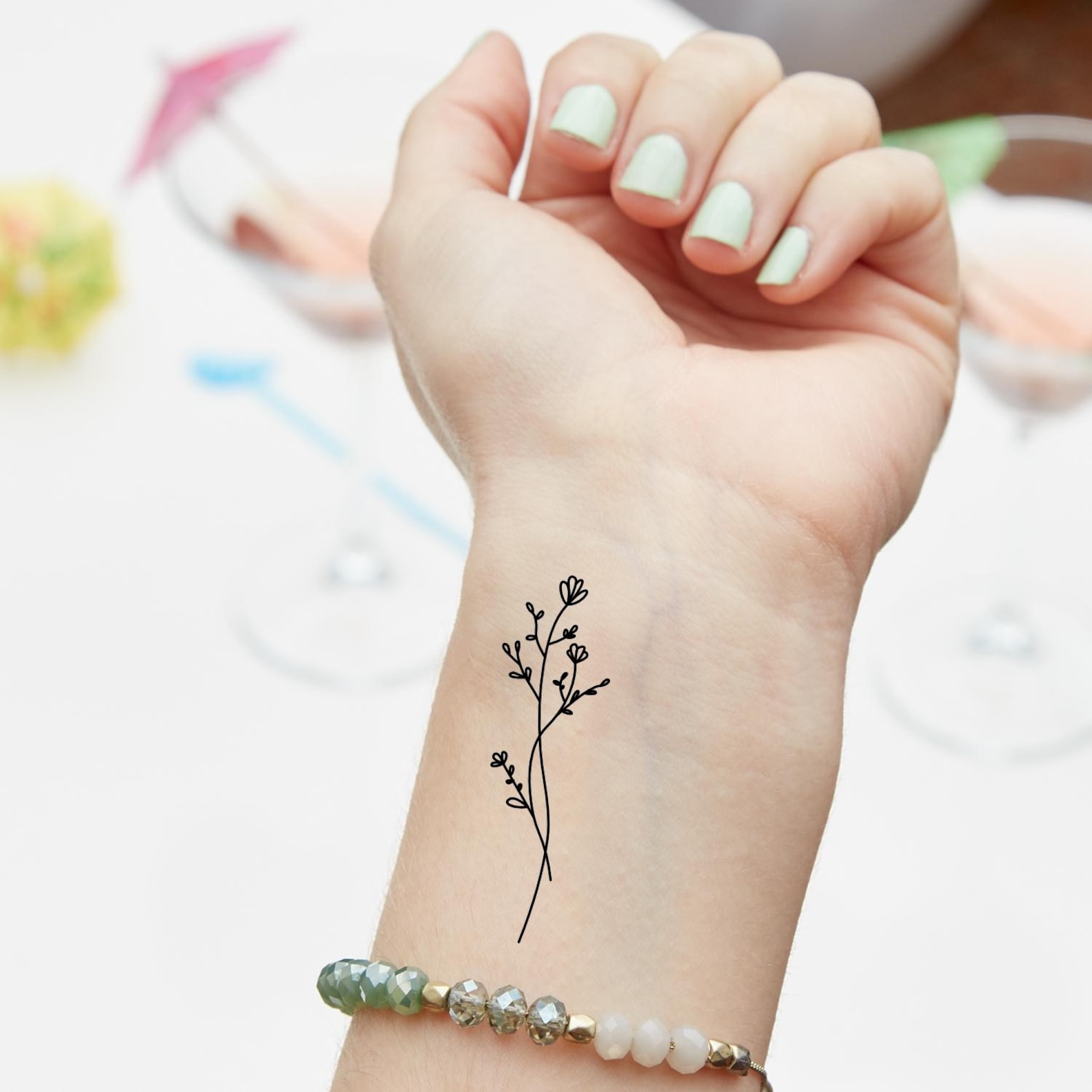 Temporary Tattoo Flower (set of 3) - Etsy