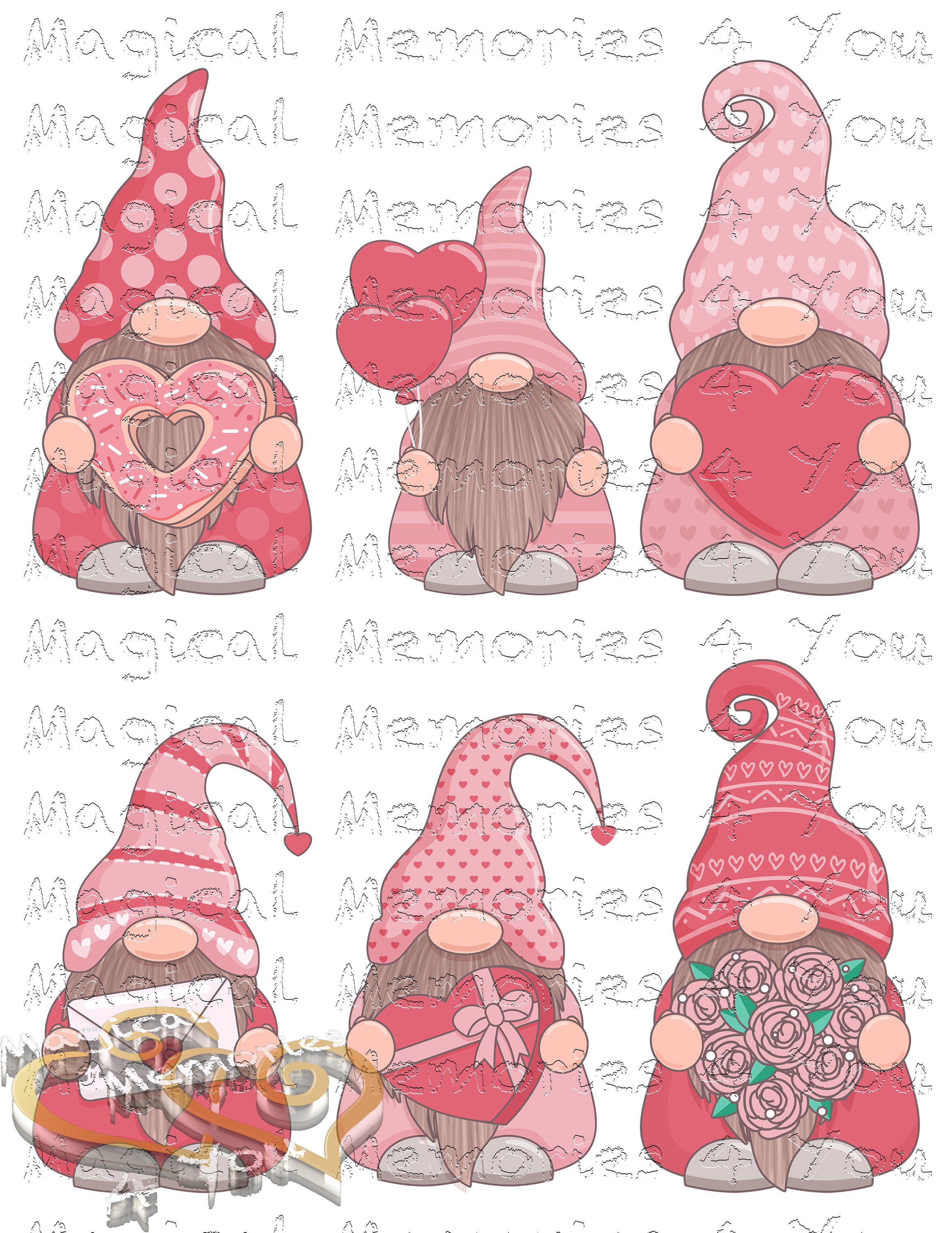 Valentines Day Gnome Waterslide Sheet - Etsy
